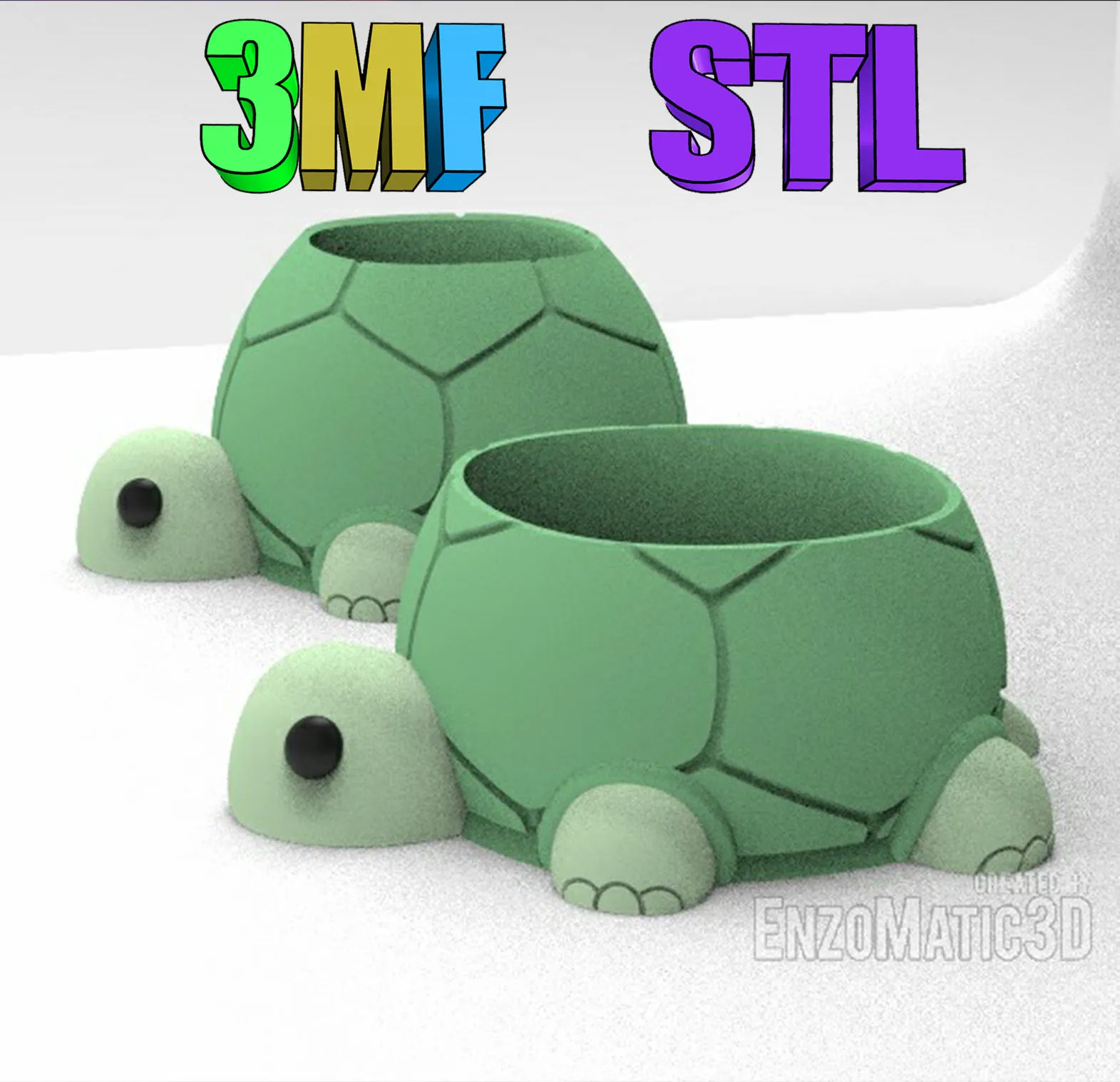 Home Decorations & Ornaments STL Download - turtle flower pot planter ...