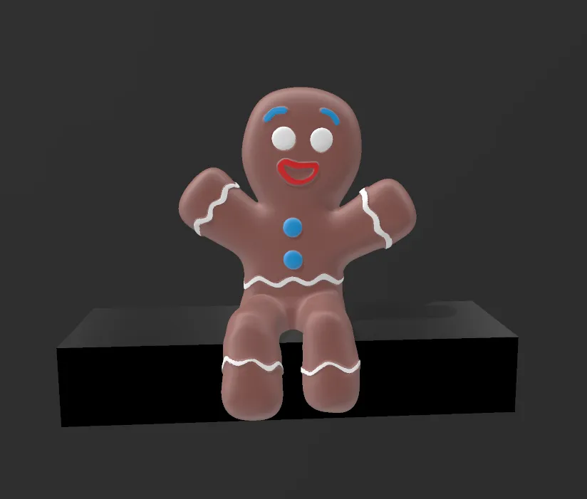 Digital Art STL Download - sitting gingerbread manby Mr3DBeast