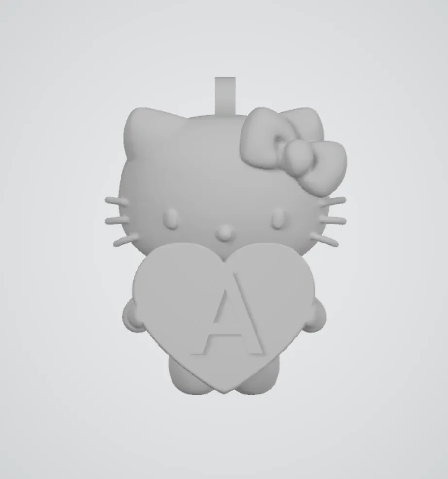 Other STL Download - valentine hello kitty keychainby XP3Design