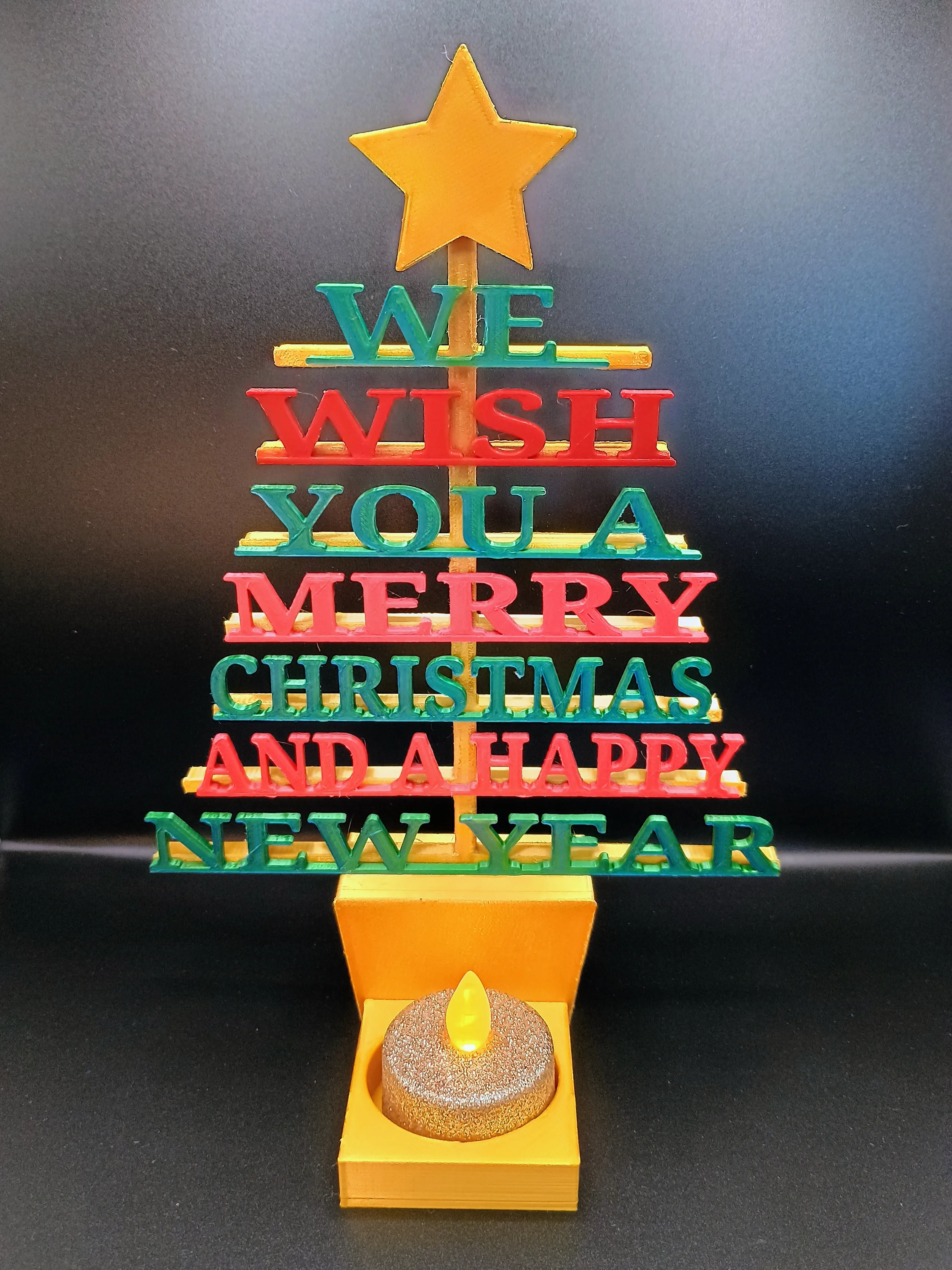 Text Christmas Tree and Tealight Holder | 3D modeller indir | Creality ...