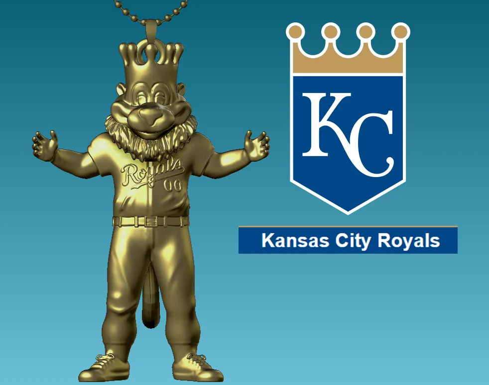 Sculptures & Artworks STL Descarga - MLB - Necklaces KANSAS CITY ROYALS ...