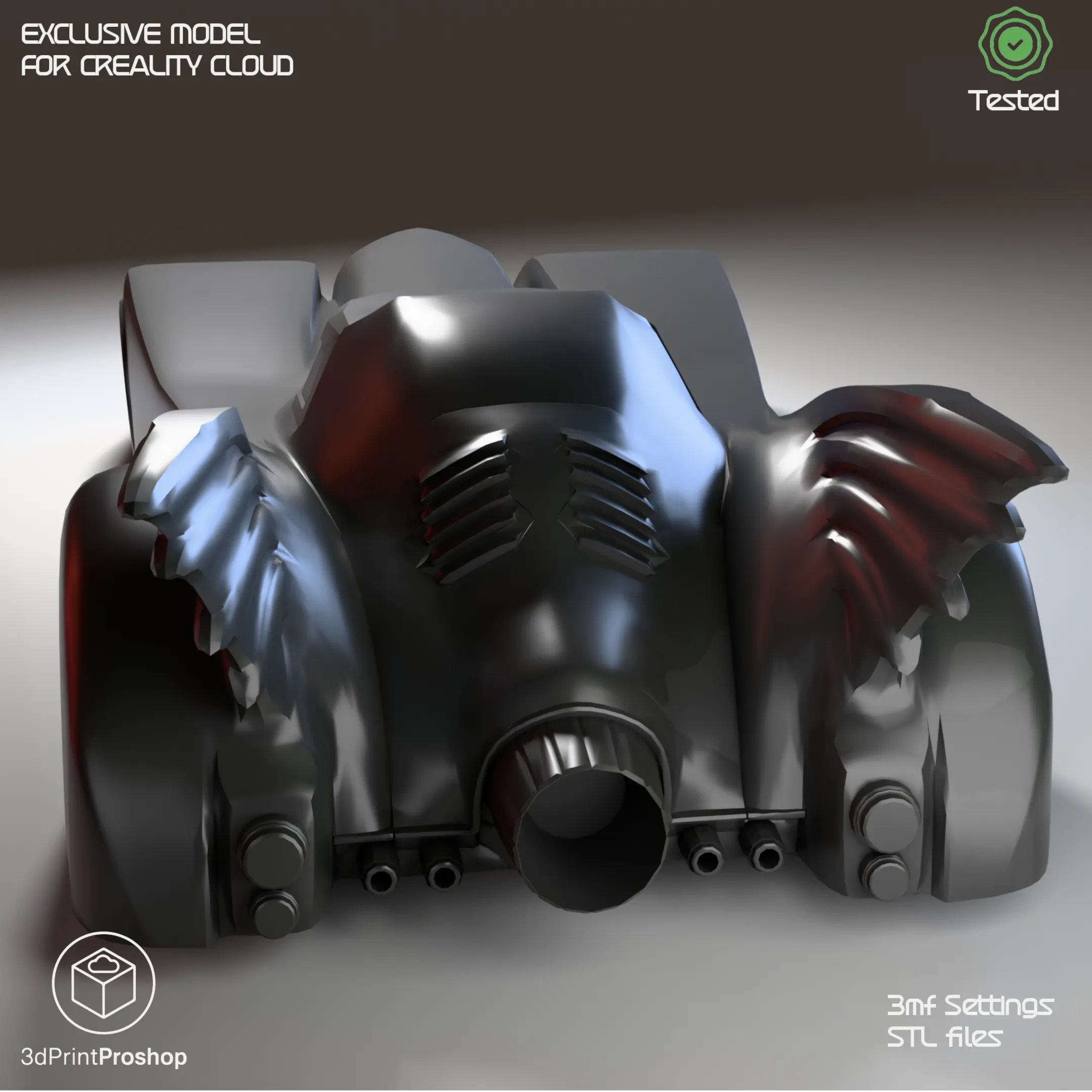 3d yazıcı baskı modelleri | 3MF | 🚗 Retro Batwing Car Sculpture – 3D ...