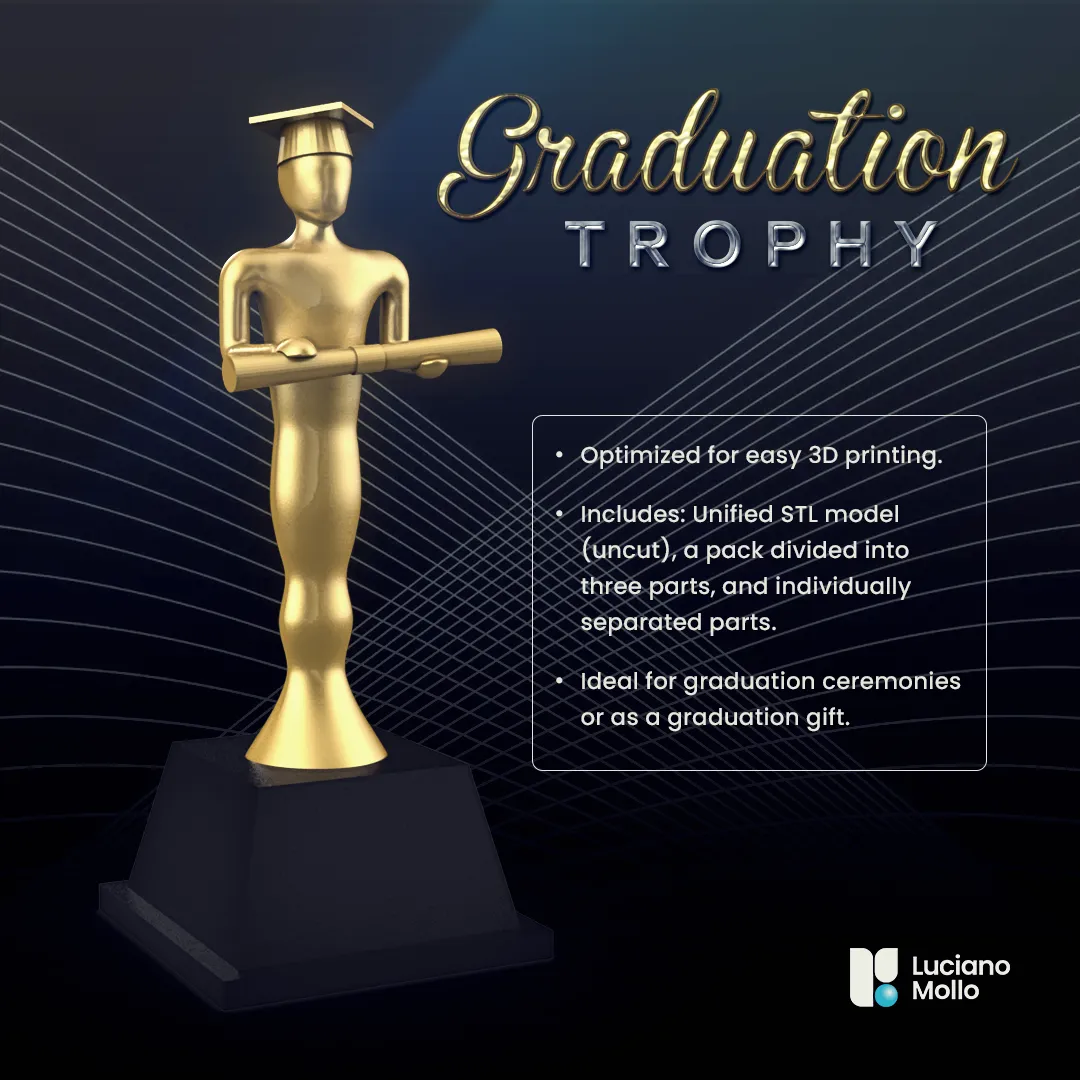 Sculptures & Artworks STL Download - Graduation Trophyby Luciano Mollo