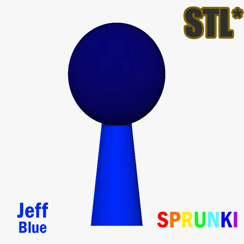 Characters & Creatures STL Download - Sprunki 3D Incredibox Jevin Jeff Blue STL 3D Characterby ...