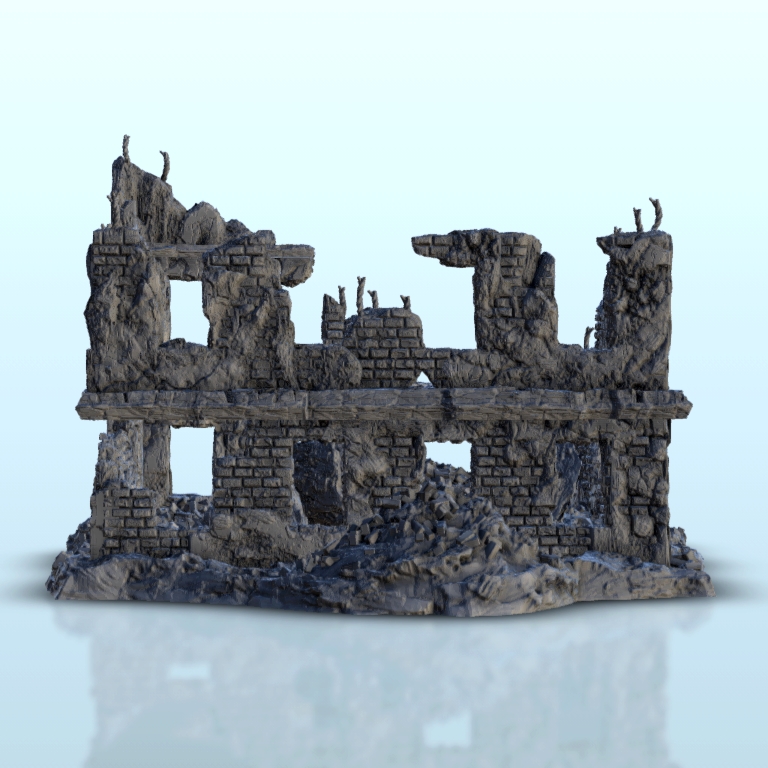 Ruined urban building 10 - WW2 Terrain scenery diaroma | 3D models ...