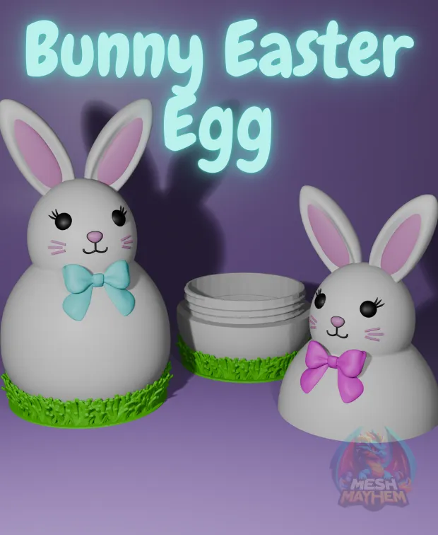 Other STL Download - Adorable Bunny Easter Eggby Mesh Mayhem