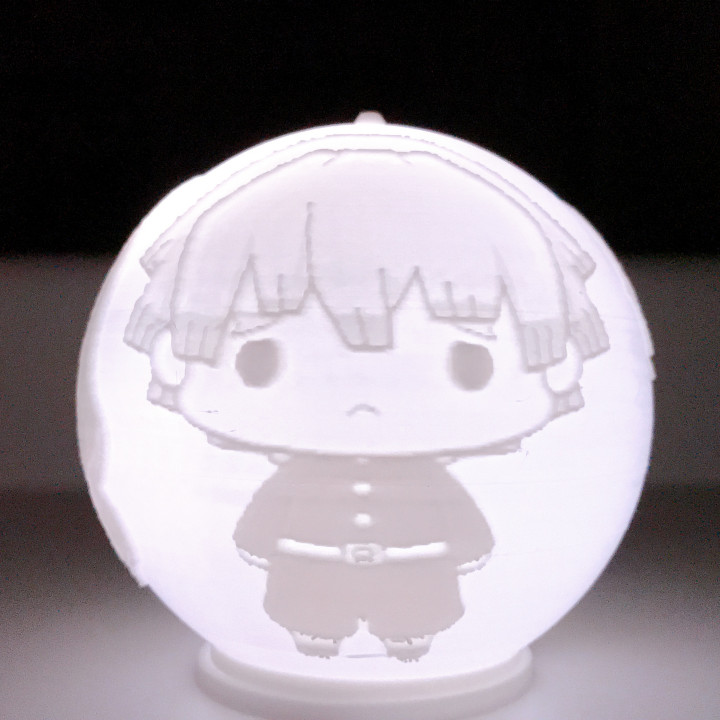 Lithophane Voice-activated sensor light-浮雕聲控感應燈_鬼滅之刃 | 3D modeller ...
