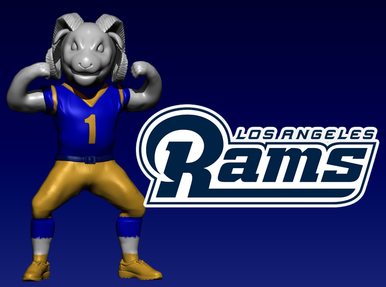 NFL - LOS ANGELES RAMS FOOTBALL MASCOT STATUE - 3D PRINT | 3D models ...