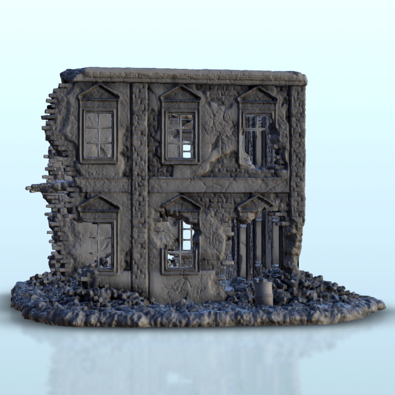 Destroyed floored urban building 21 - WW2 Terrain scenery | 3D models ...