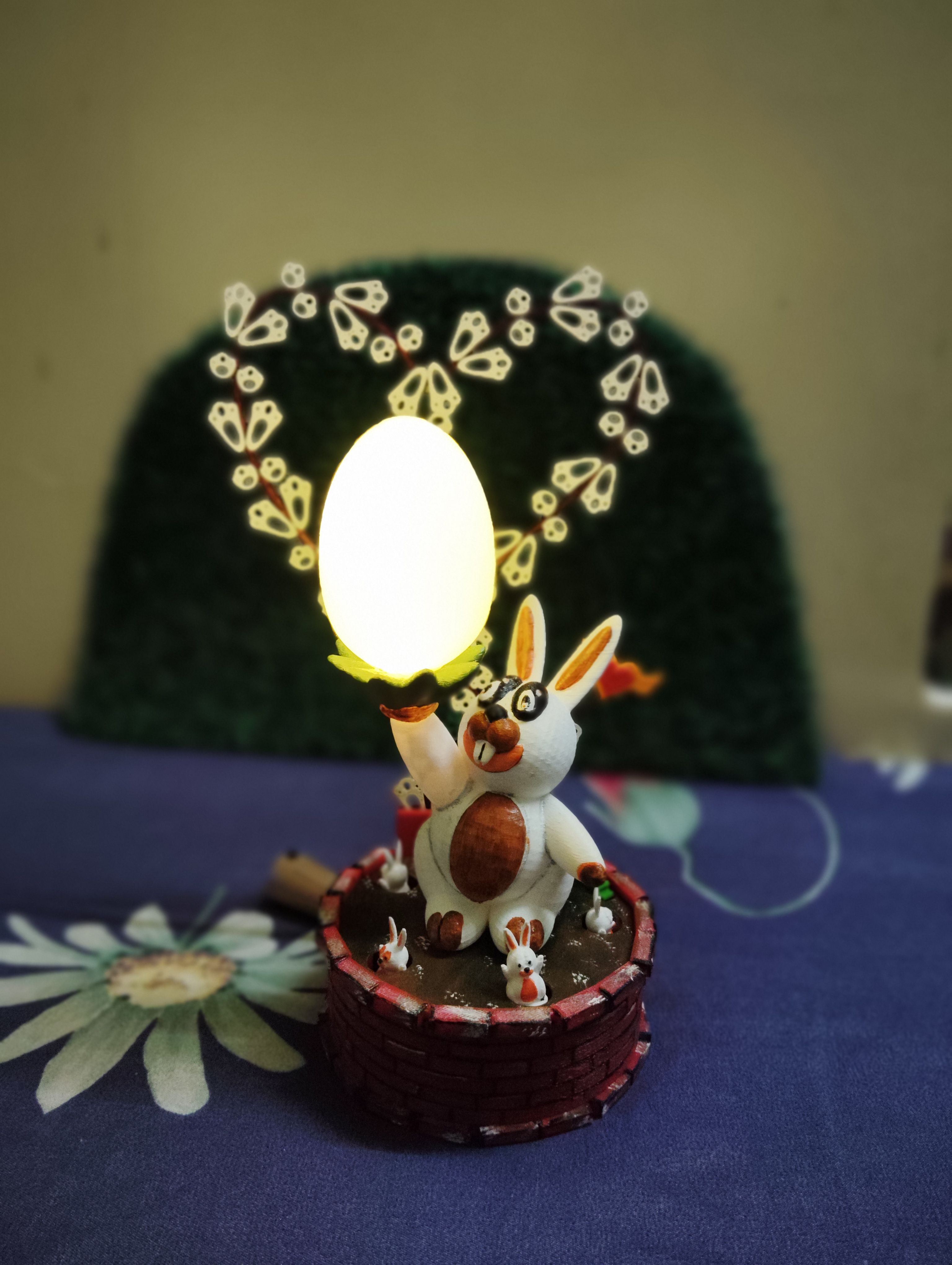"Happy Easter Bunny Egg-Lamp" | 3D models download | Creality Cloud
