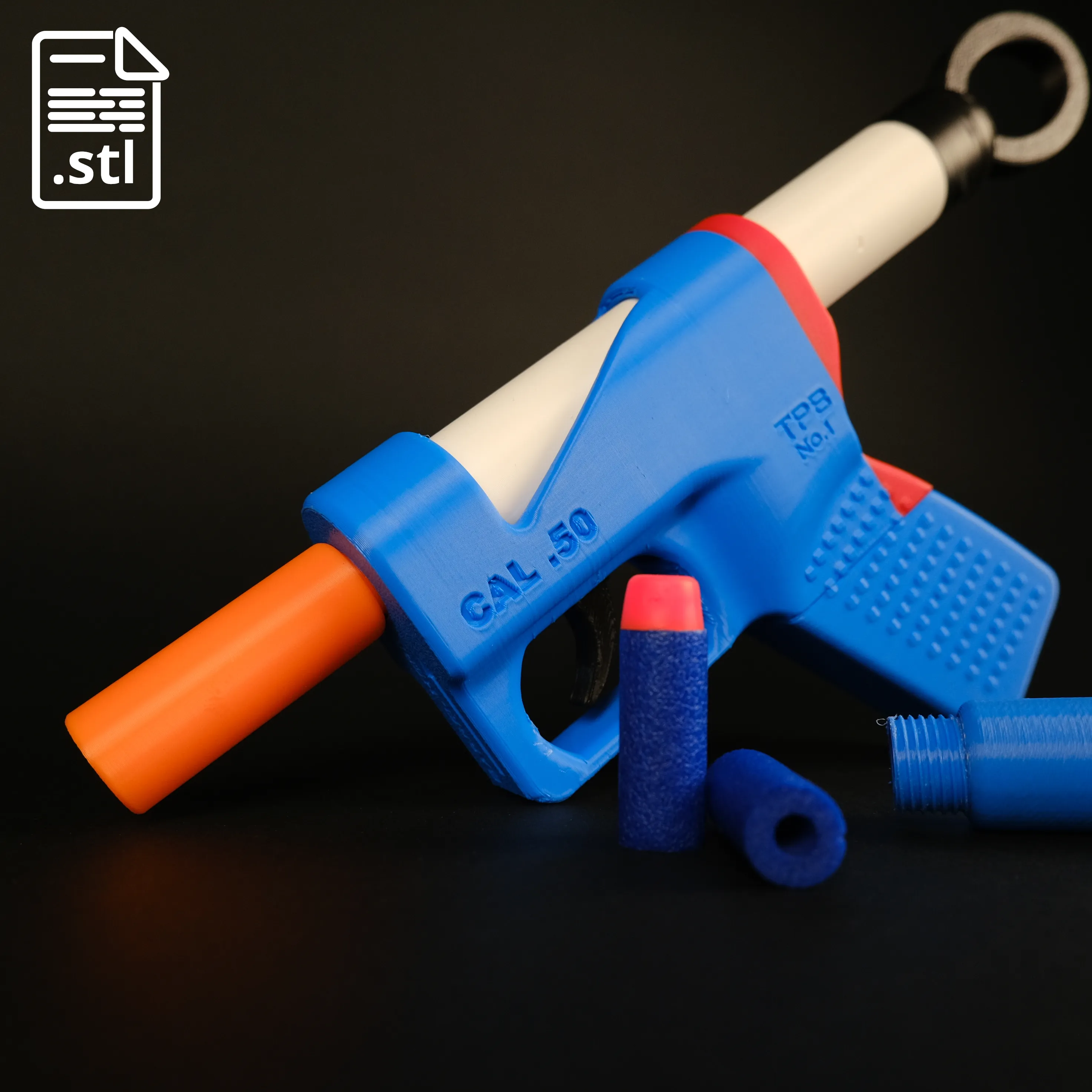 Board Games & Card Games STL Download - TPB-One Foam Darts Blaster - 3D ...