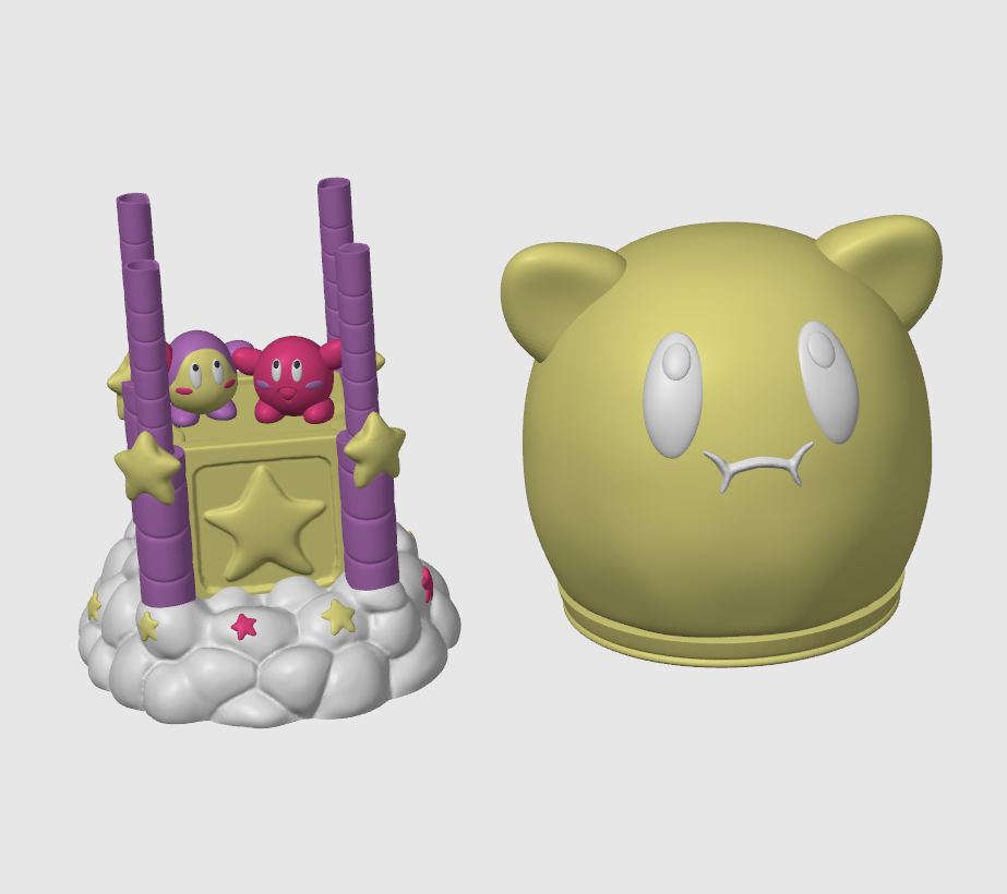 Kirby and Waddle Dee in a whimsical hot air balloon | 3D models ...