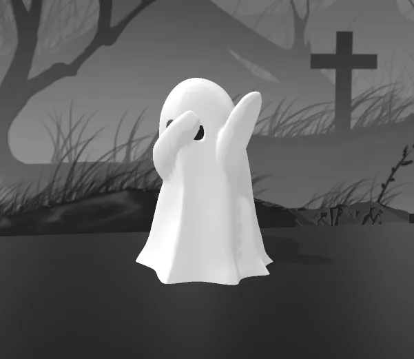 Characters & Creatures STL Download - Dab Ghost support freeby Mr3DBeast