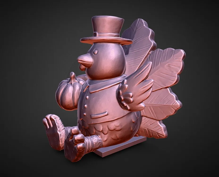 Sculptures & Artworks STL Download - thanksgiving turkey figurine ...