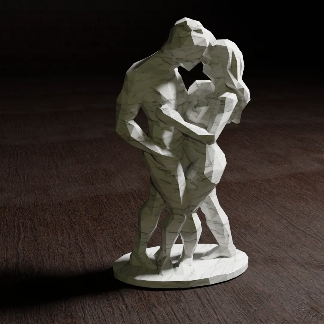 gratuita Sculptures & Artworks STL Descarga - Low Poly Valentine Couple ...