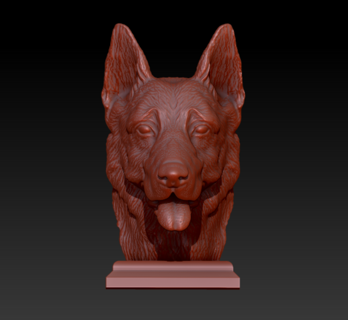 GERMAN SHEPHERD HEAD WITH BASE | 3D models download | Creality Cloud