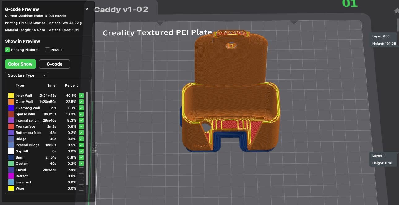 3D Printer Files | 3MF File | FSU Laptop clip-on Caddy | Creality Cloud
