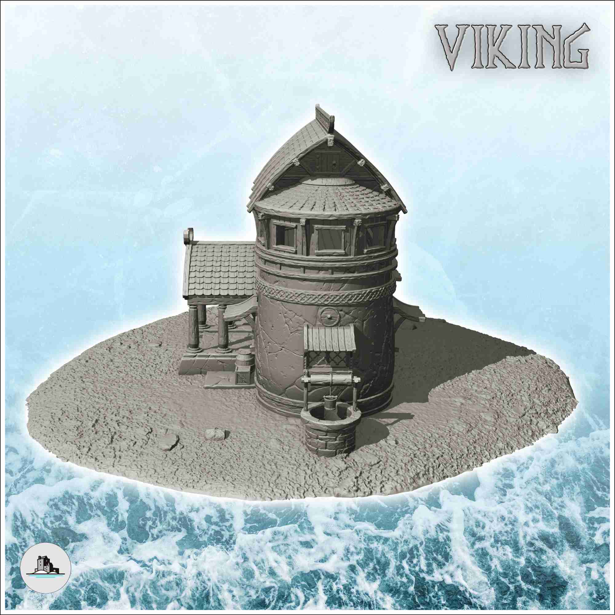 Viking palace with large canopy and well (10) - scenery medi | 3D ...