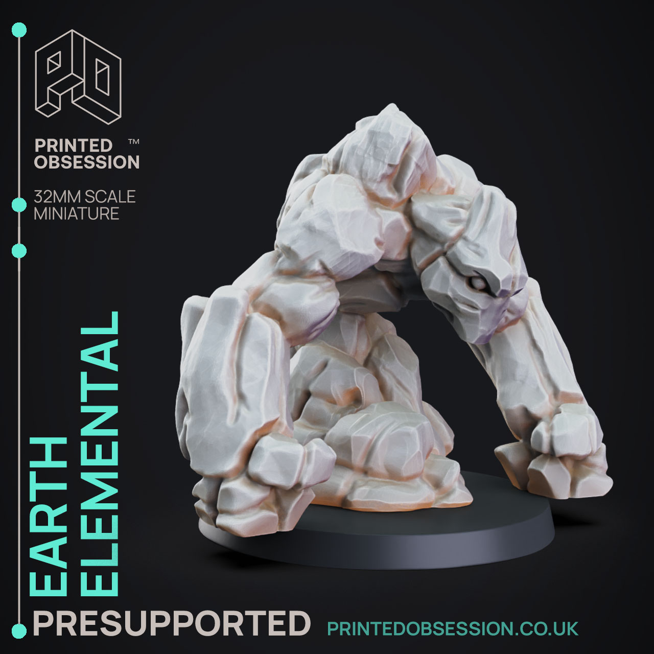4 Elementals Pack - PRESUPPORTED - 32mm scale - D&D | 3D models ...