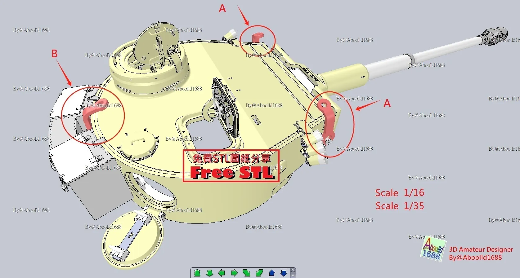 3D Printer Files | 3MF File | Tiger Tank Turret Hook.(STL-16-35 ...