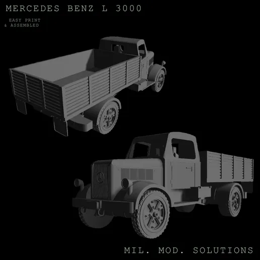 Vehicles & Machinery STL Descarga - Mercedes-Benz-L-3000 - Mil Mod ...