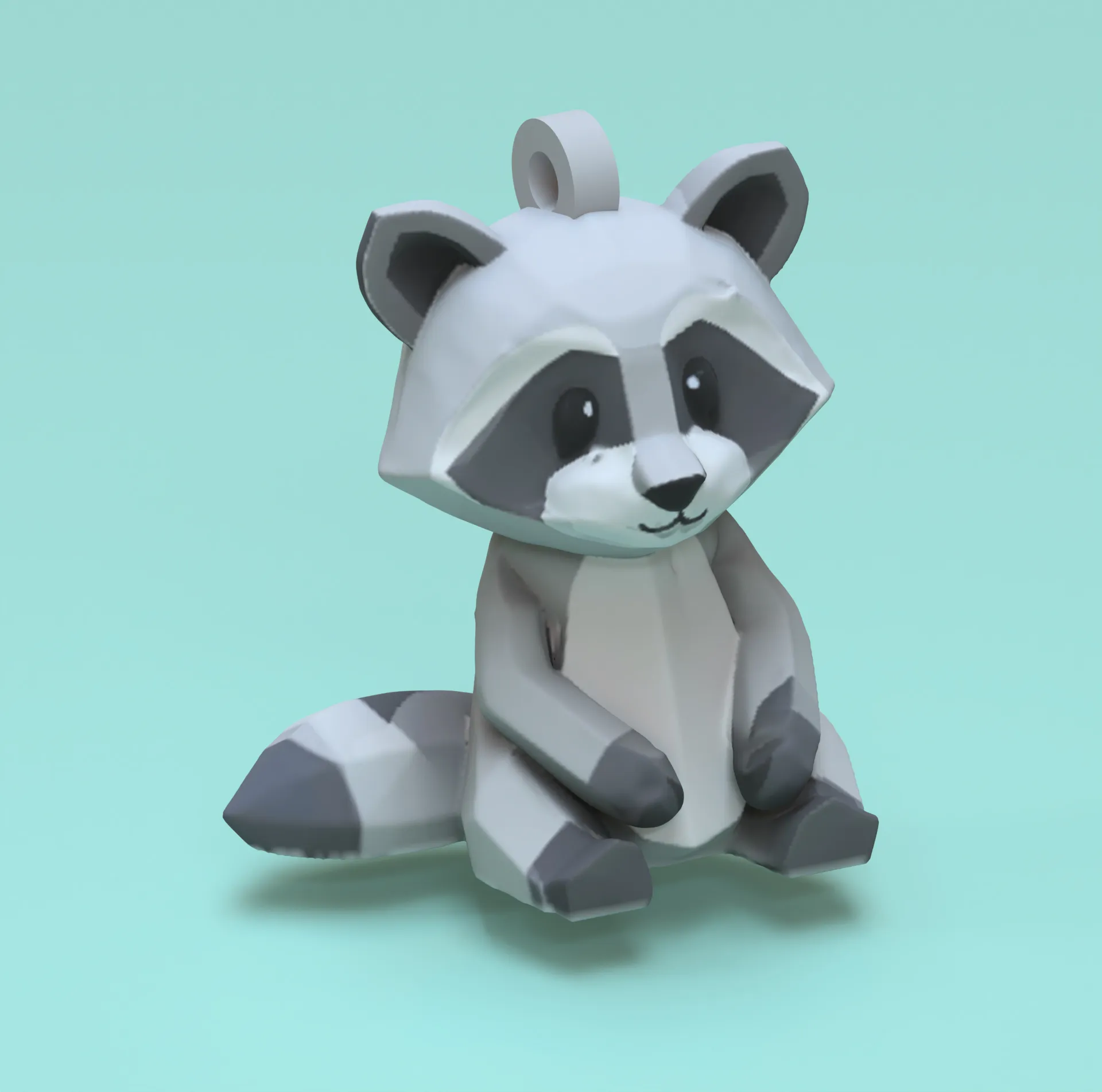 3D Printer Files | 3MF File | Low poly racoon keychain | Creality Cloud