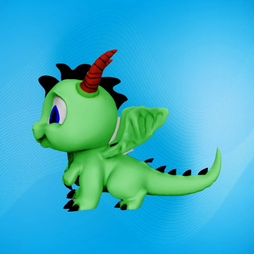 Characters & Creatures STL Download - Sparky Cute Baby Boy Dragonby ...