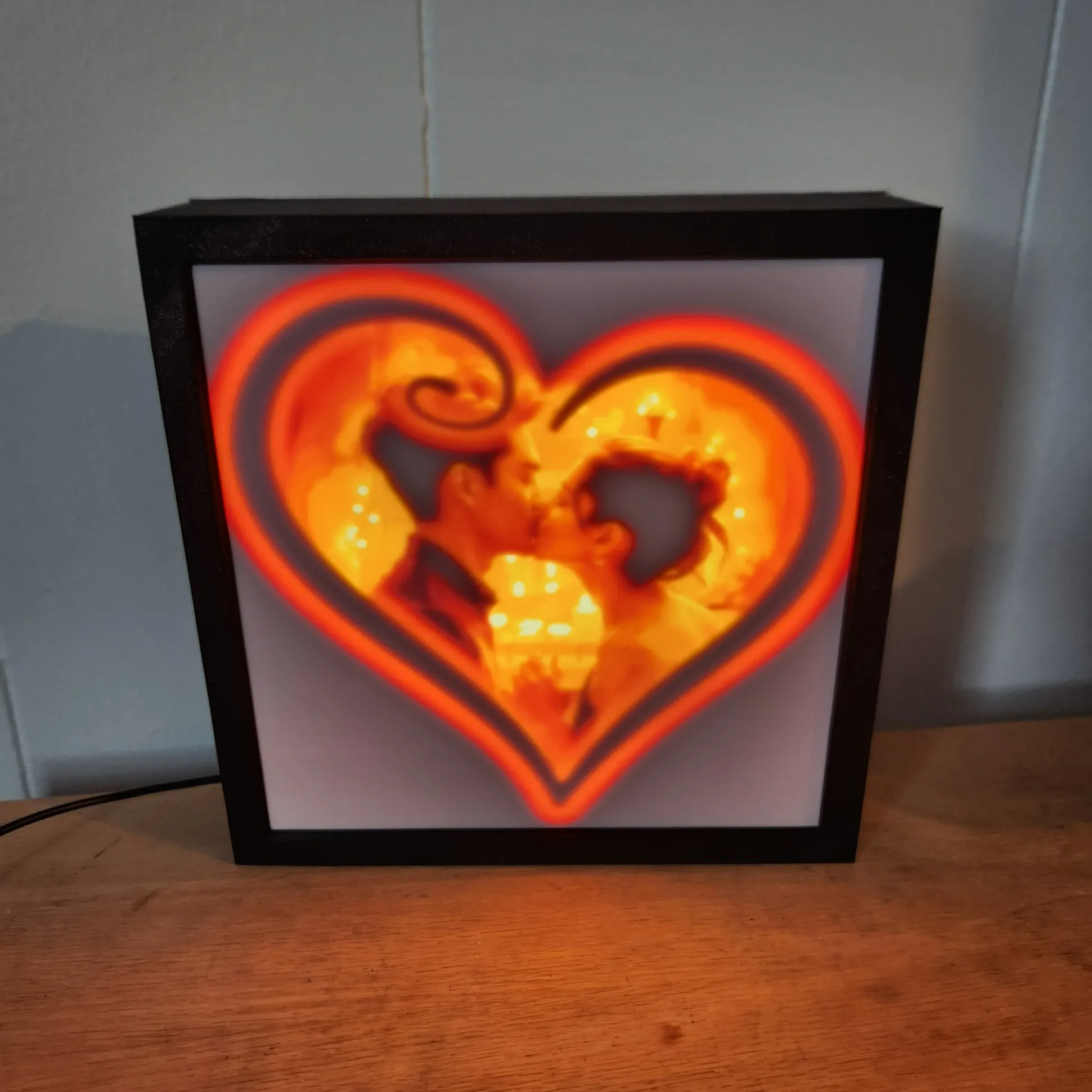 3D Printer Files | 3MF File | Couple Kissing in the Firelight - Valentine's Day Lithophane ...