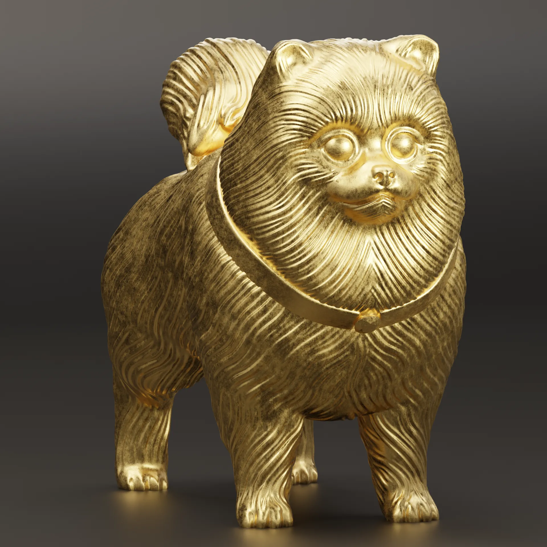 Sculptures & Artworks STL Download - CHARMING DOG POMERANIAN SPITZby ...