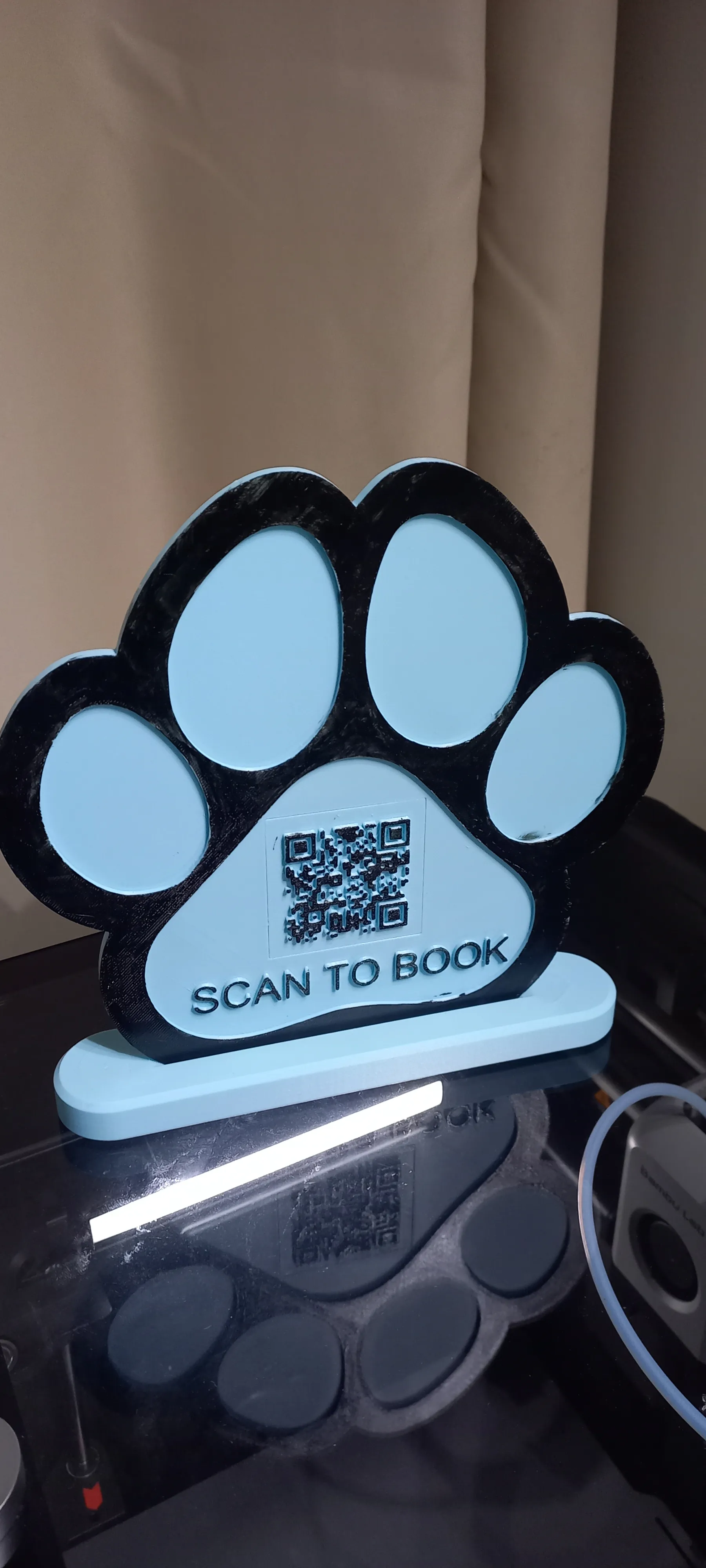 3D Printer Parts STL Download - Qr code Paw for booking, review or ...