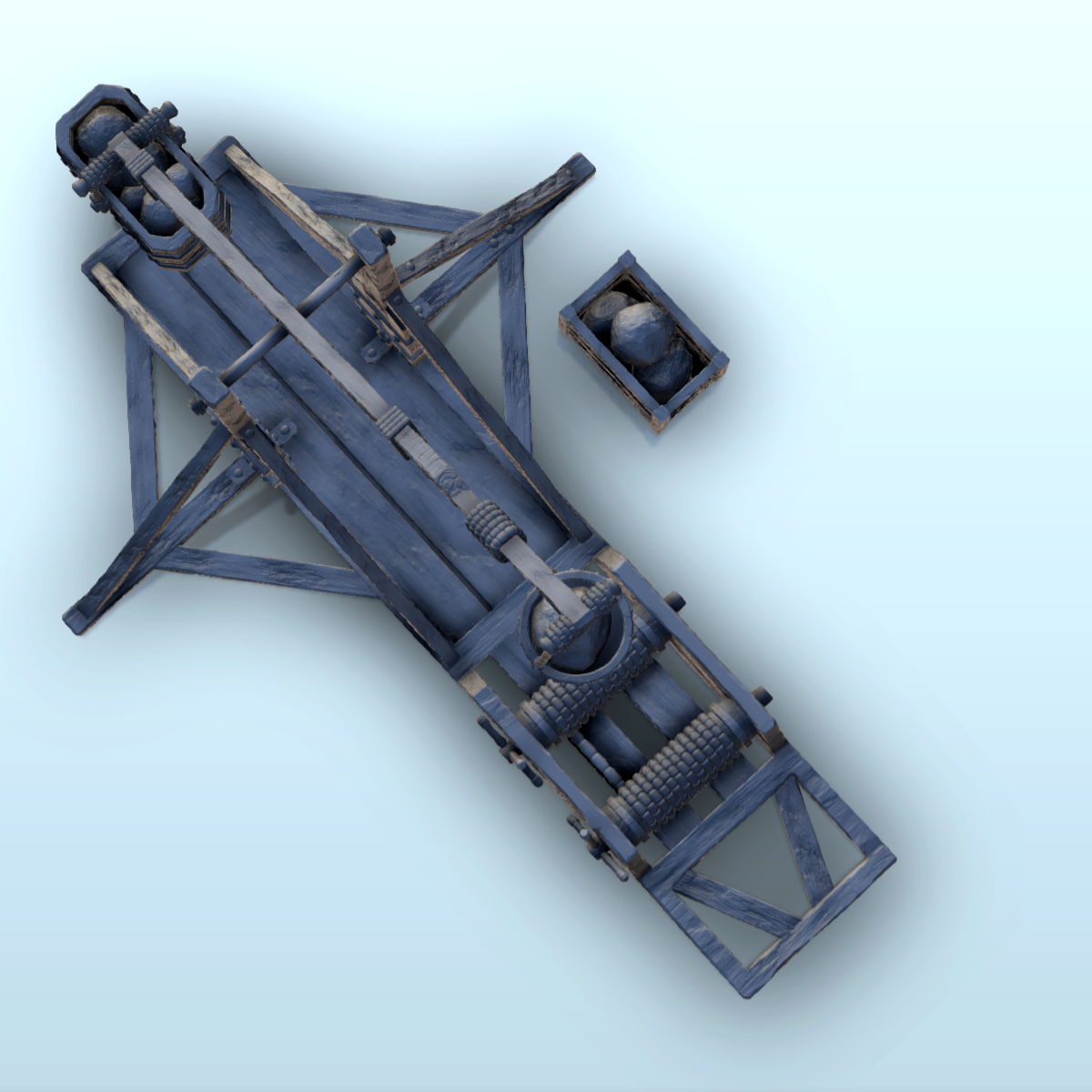 Medieval trebuchet with stones and counterweights (4) - mini | 3D ...