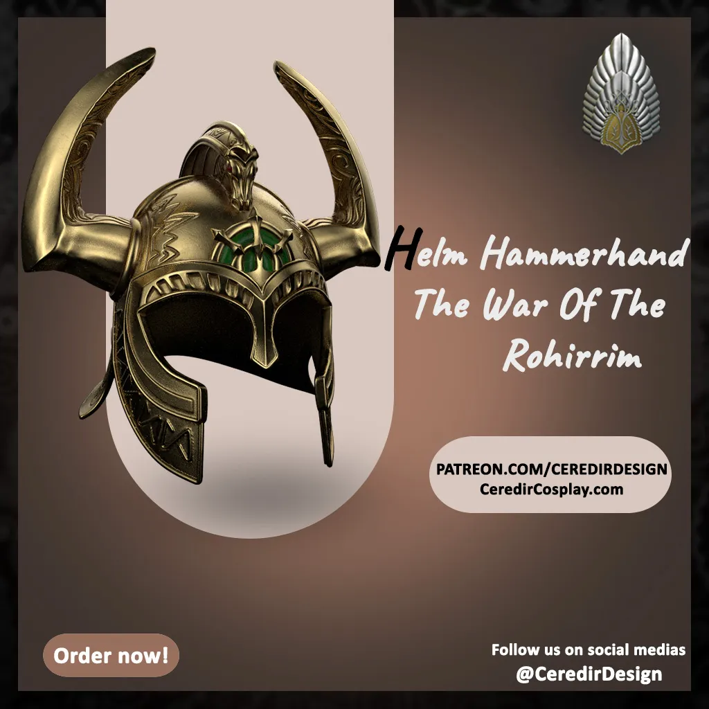 Cosplay STL Download - Helm Hammerhand Helmet lord of the rings 3D DIGITAL DOWNLOADby CeredirDesign