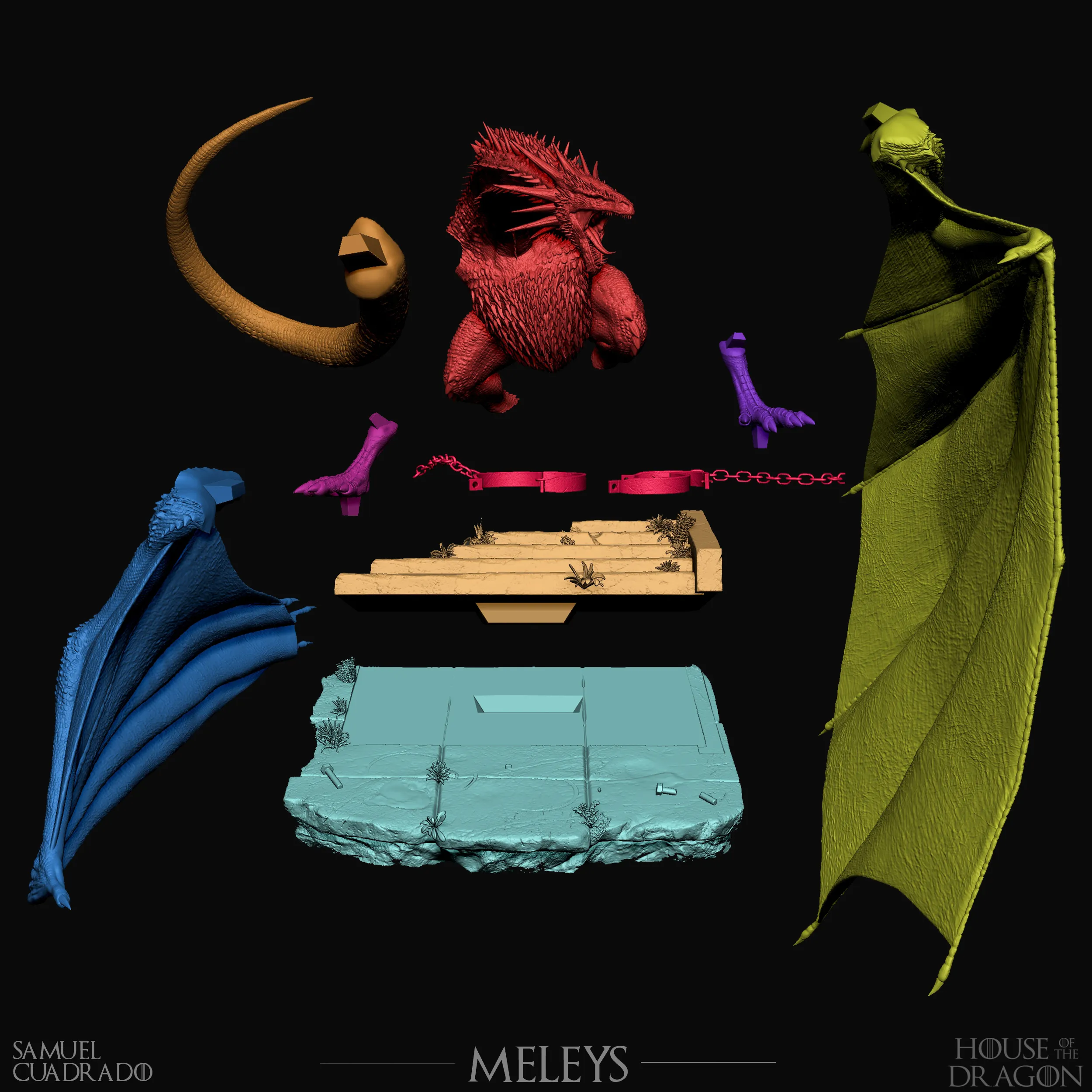 Characters & Creatures STL Download - Meleys "The red queen"by Samucu_art