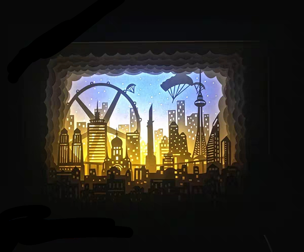 Shadow Box Light- The Busy City | 3D models download | Creality Cloud