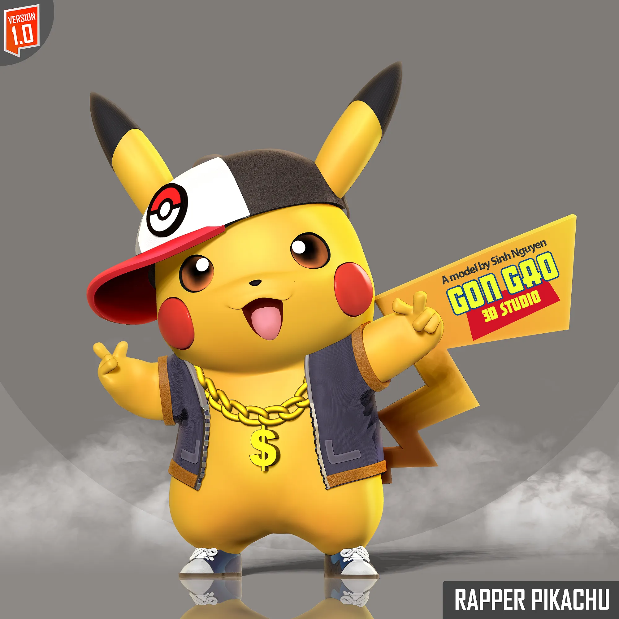 Characters & Creatures STL Download - Rapper Pikachuby nlsinh