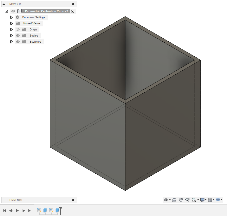 20x20x20mm calibration cube, 0,8mm walls. 0,2mm floor. | 3D models download | Creality Cloud