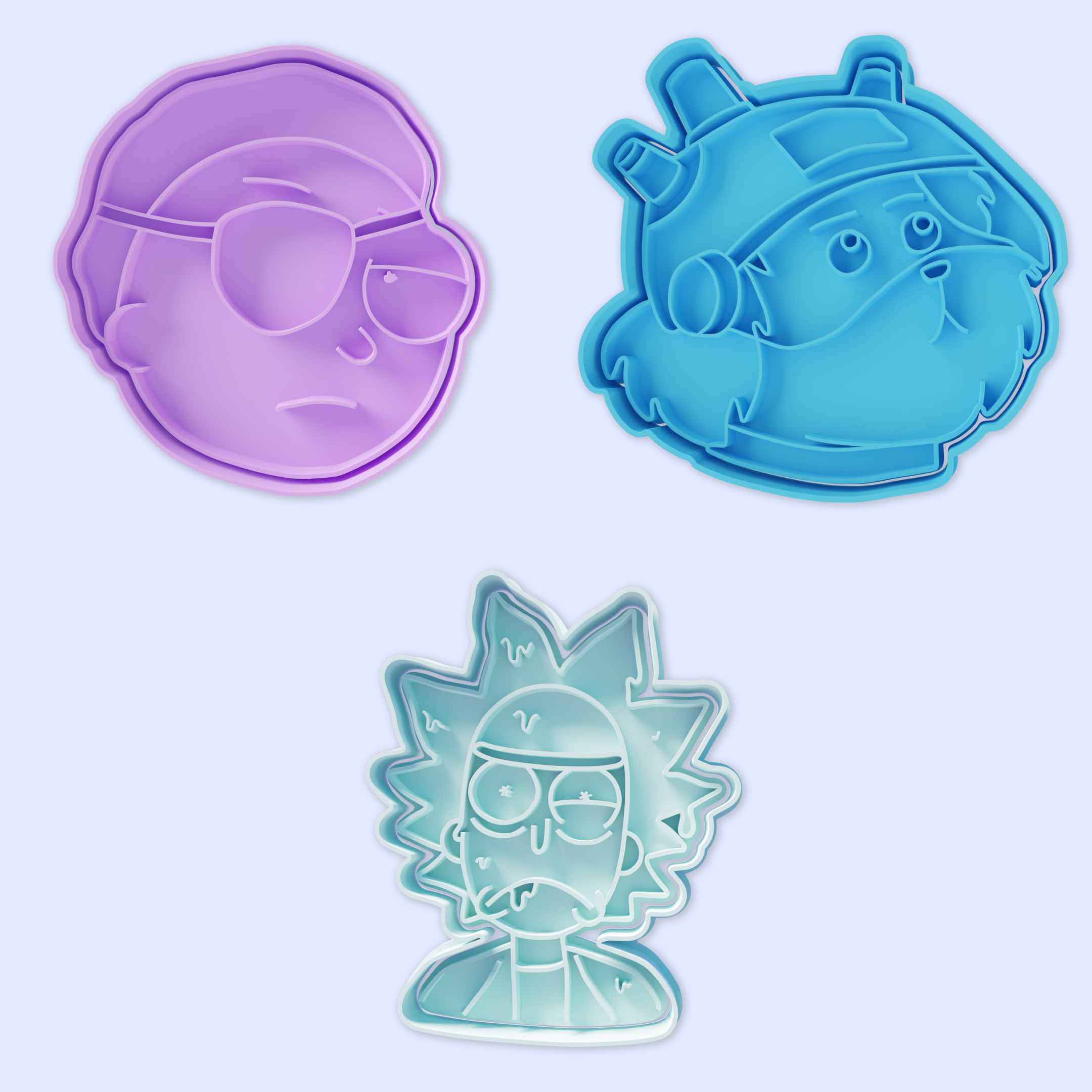 Rick and Morty cookie cutter set of 15 | 3D models download | Creality ...