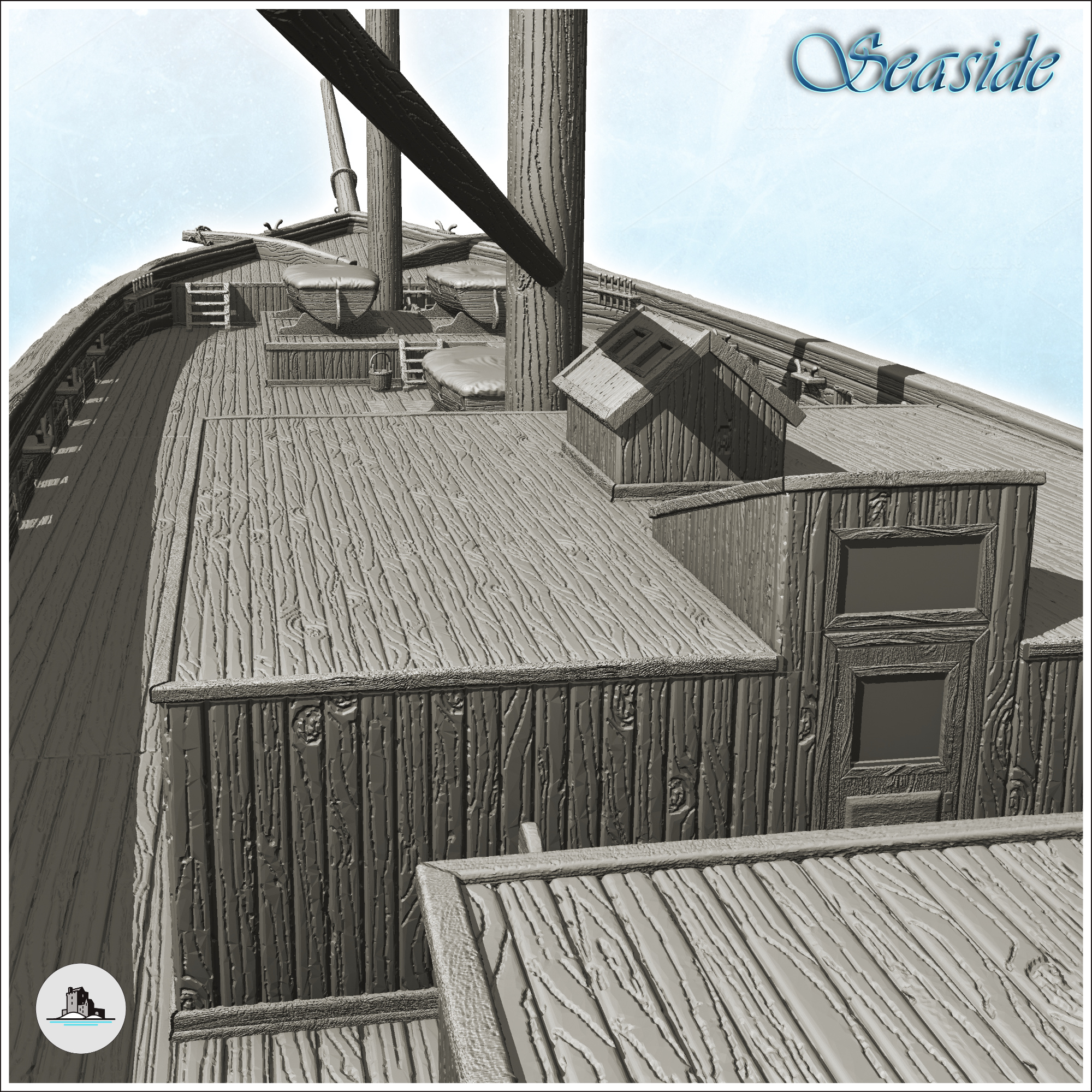 Brig sailing ship with two main masts - boat miniatures | 3D models ...