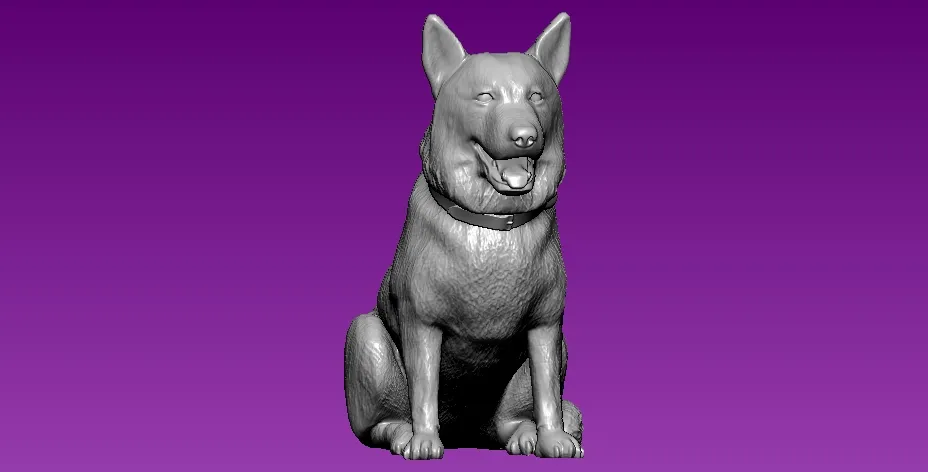 Characters & Creatures STL Download - Akira dog sitting - statue - 3D ...