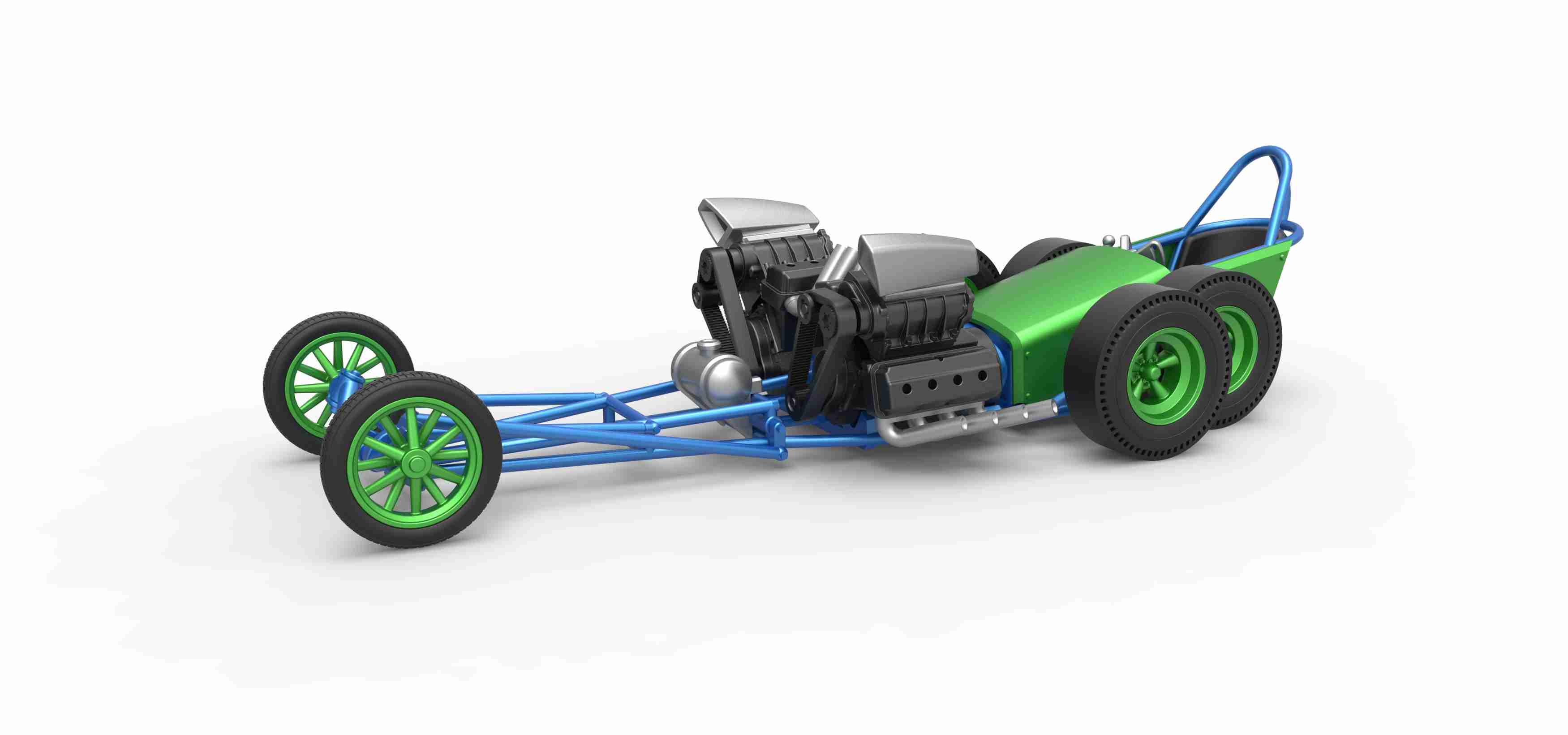 Front engine old school 6 wheeled dragster V1 Scale 1:25 | 3D models ...
