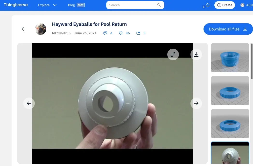 3D Printer Files | 3MF File | Pool Eyeball Directional Return Jet_above ...