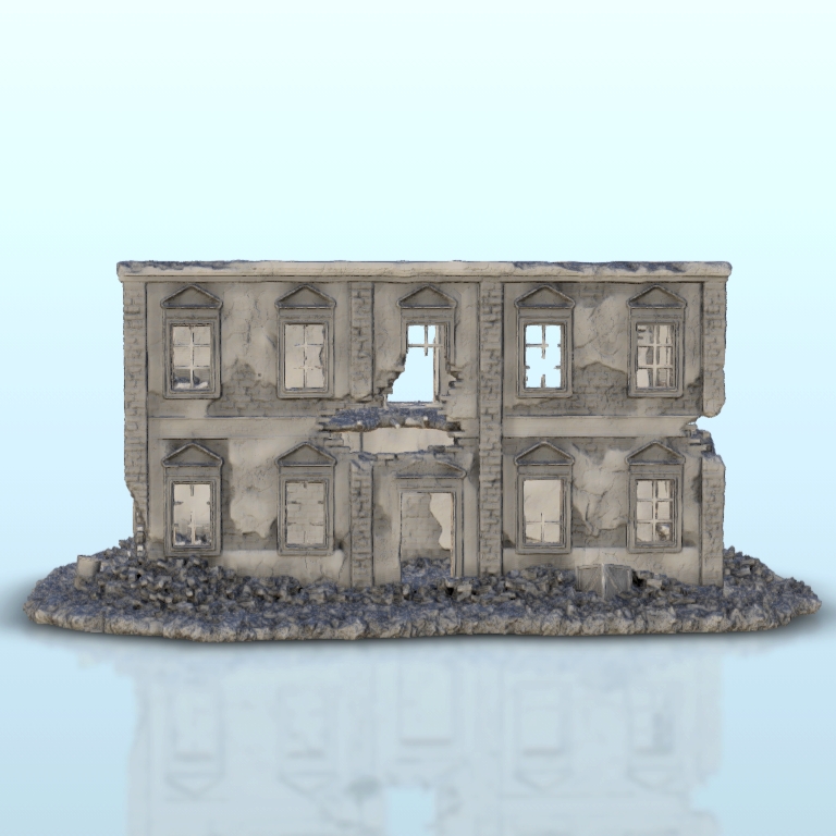 Destroyed floored urban building 21 - WW2 Terrain scenery | 3D models ...