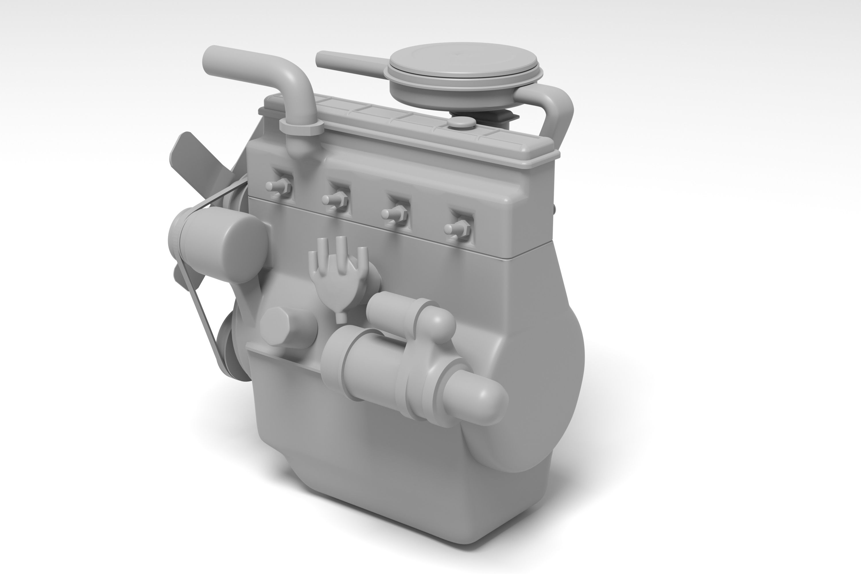 Old straight engine inline engine | 3D models download | Creality Cloud
