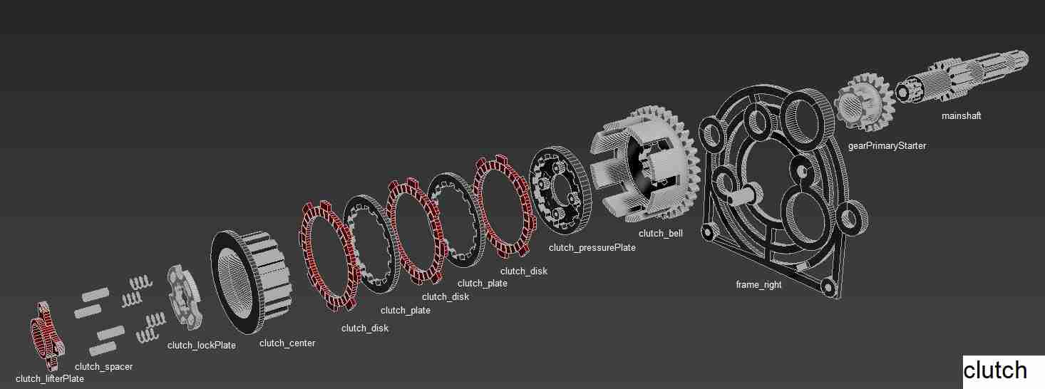 Sequential Gearbox 5 Speed Motorcycle Transmission | 3D models download ...