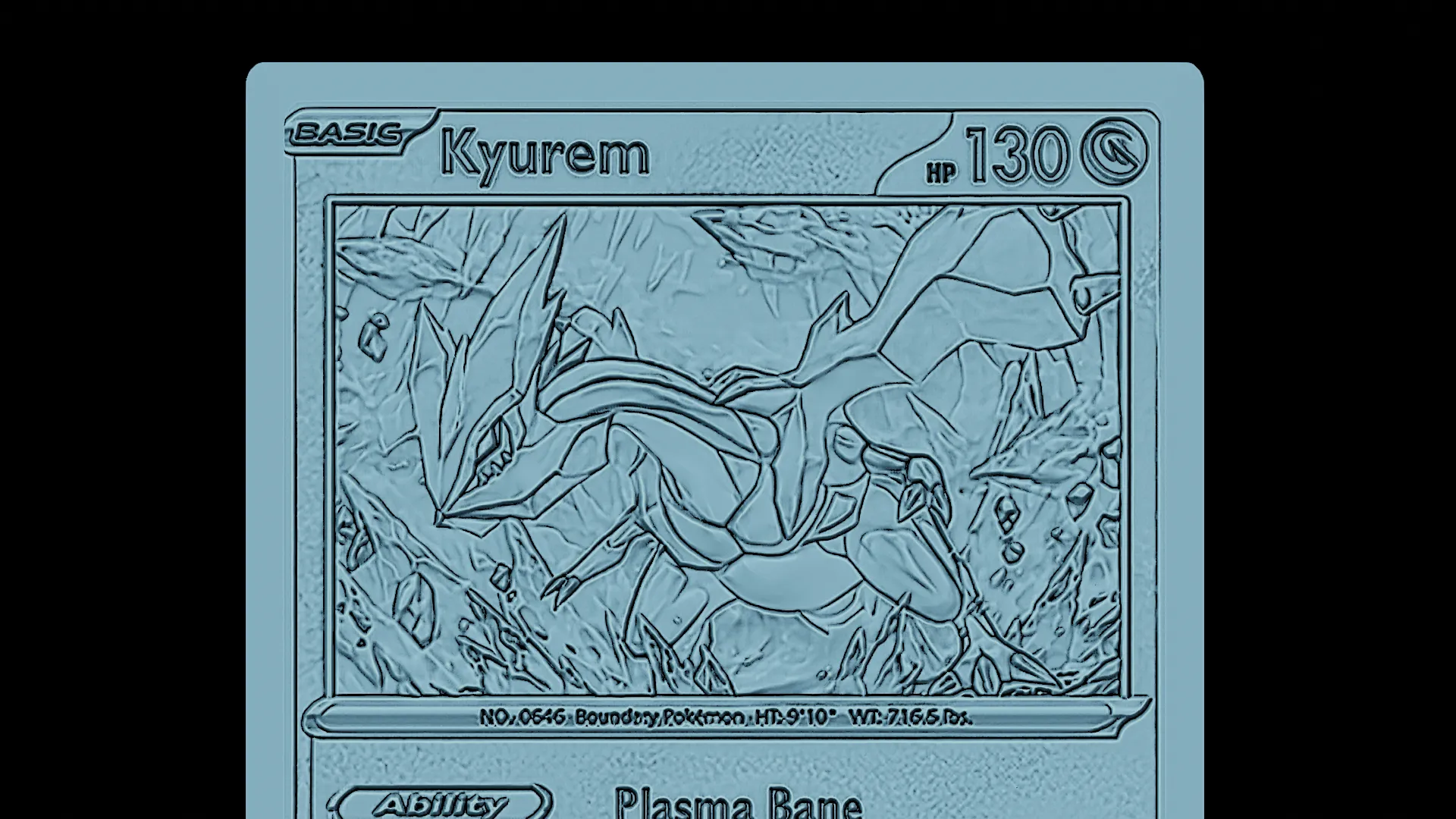 Board Games & Card Games STL Download - Kyurem Pokemon cardby Jlo3d