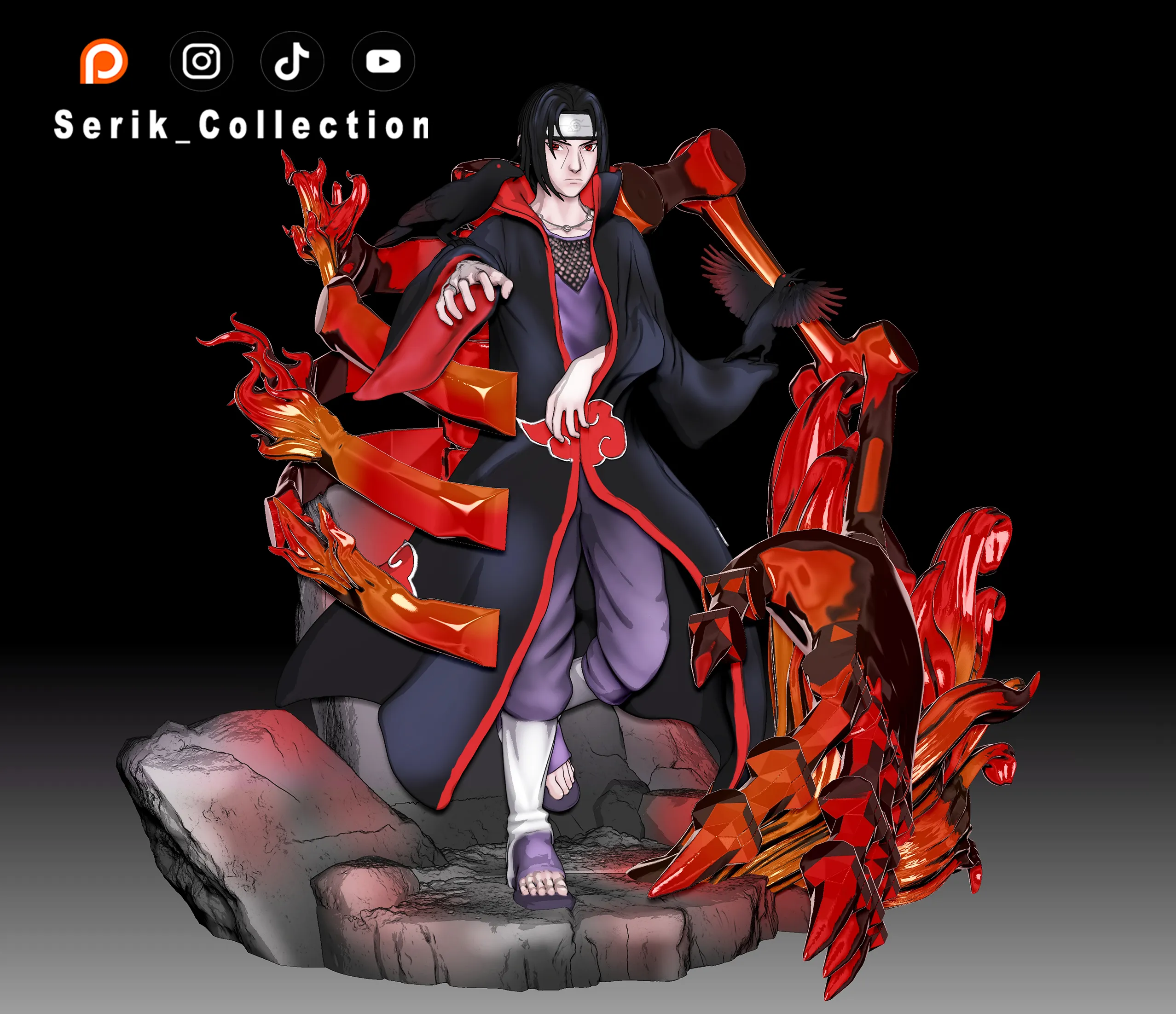 Characters & Creatures STL Download - ITACHI UCHIHA - NARUTOby Serik ...