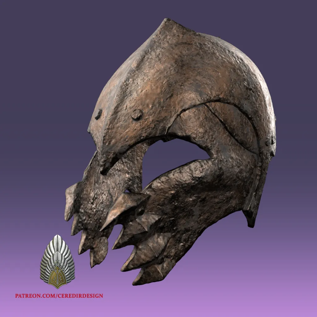 Characters & Creatures STL Download - Orc Helmet lord of the rings 3D ...