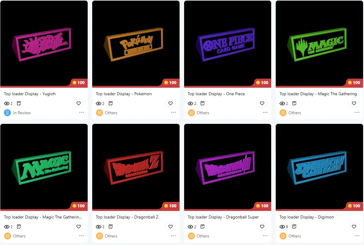 Our new Top Loader card stands are now here! matching our card boxes ...