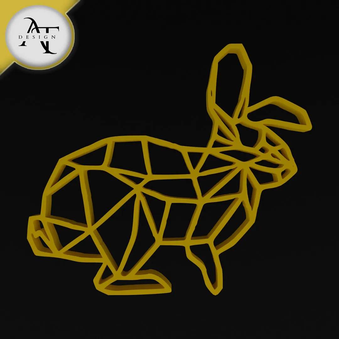 Digital Art STL Download - Rabbit - Geometric - 2D Wall Art Decorby AT ...
