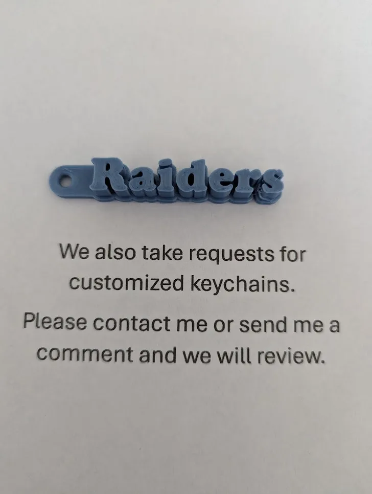 Jewelry & Accessories STL Download - Los Angeles Raiders Keychainby ...